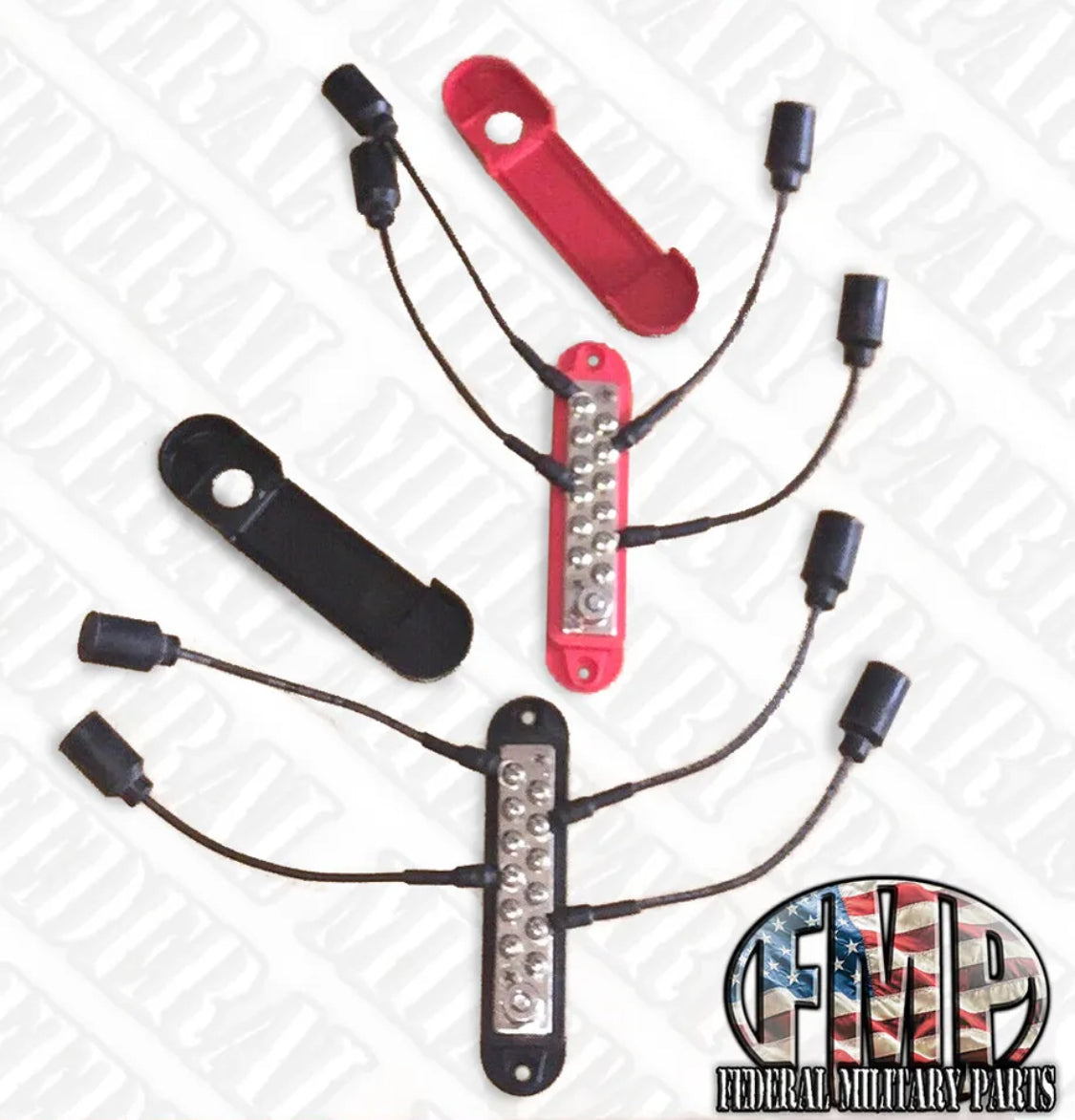 Black & Red 24 Volt DC Power Strip Fits all Humvees & Military Vehicle ...