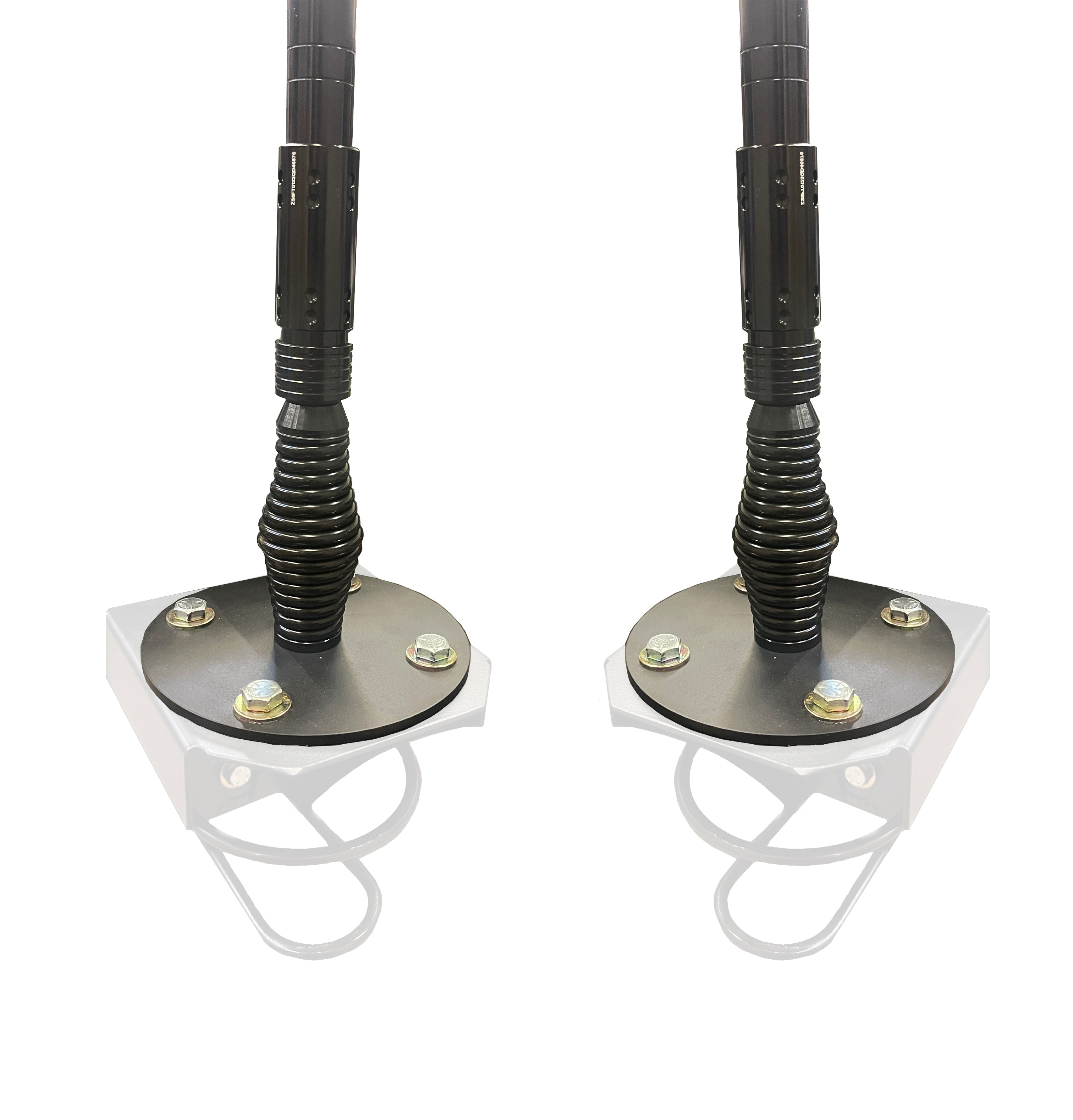 Dual Antenna Kit + Round Base Plates (No Bracket) Not OEM Fits Militar ...