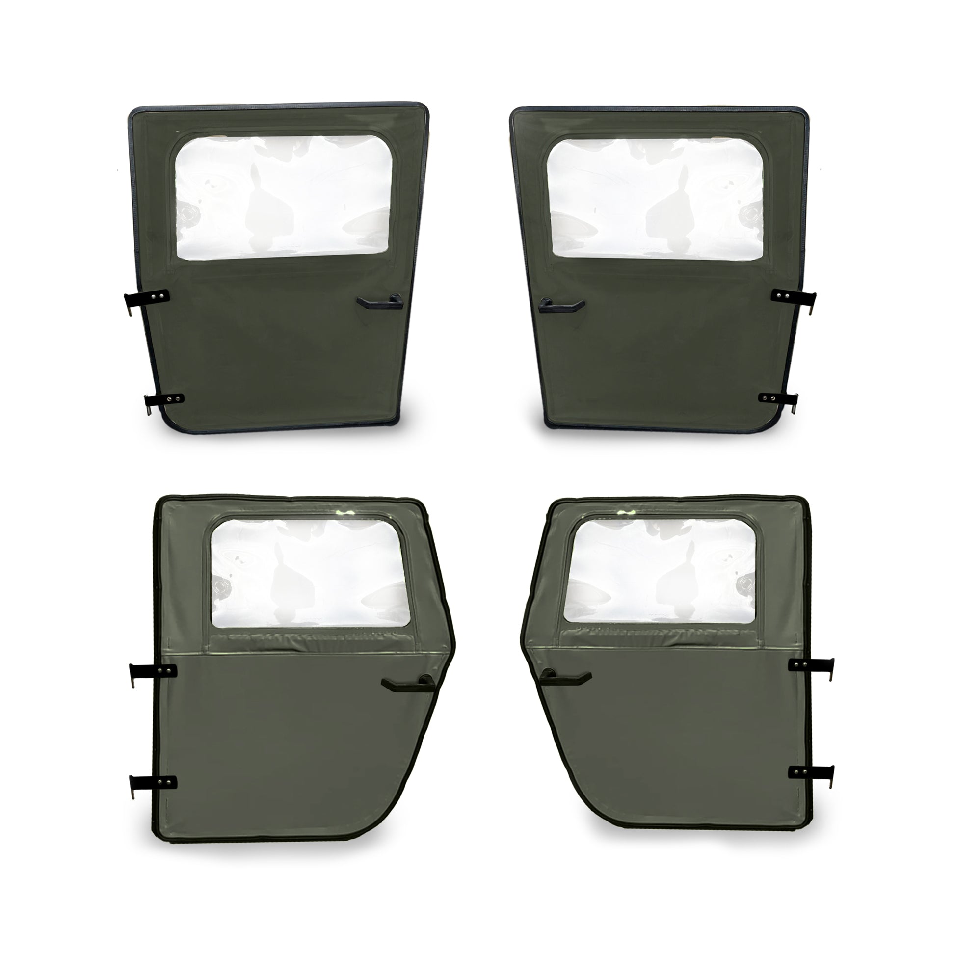 NEW Soft Canvas Doors, Set of 4, Green, Fits Military Humvee HMMWV ...