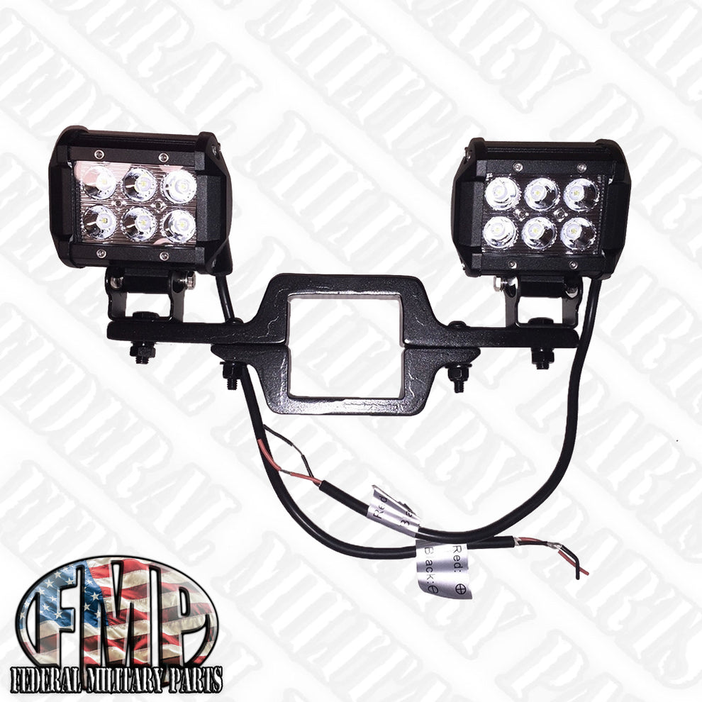 Dual LED Backup Lights + Bracket / fits Humvee HMMWV /H1 /M998 ...
