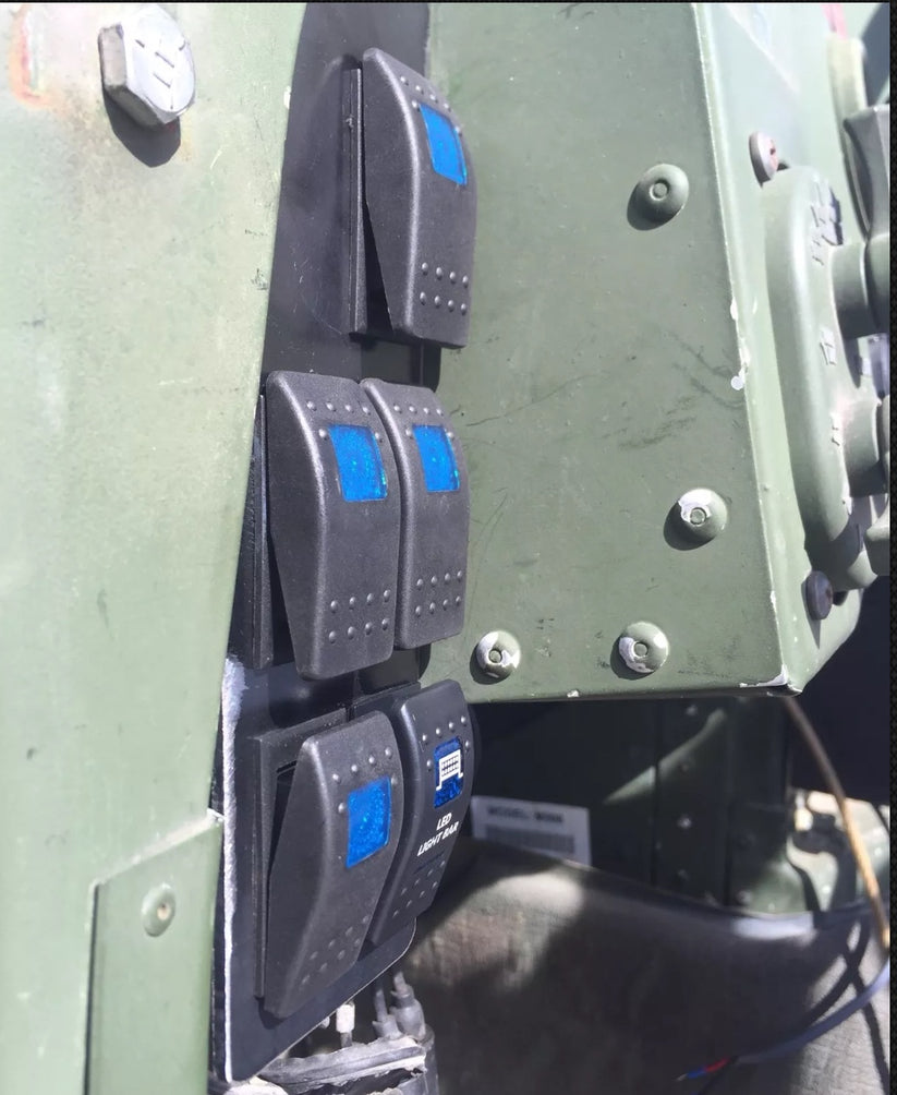 Lighted Rocker Switch Panel - 5 Gang - Specify With or Without Switche ...