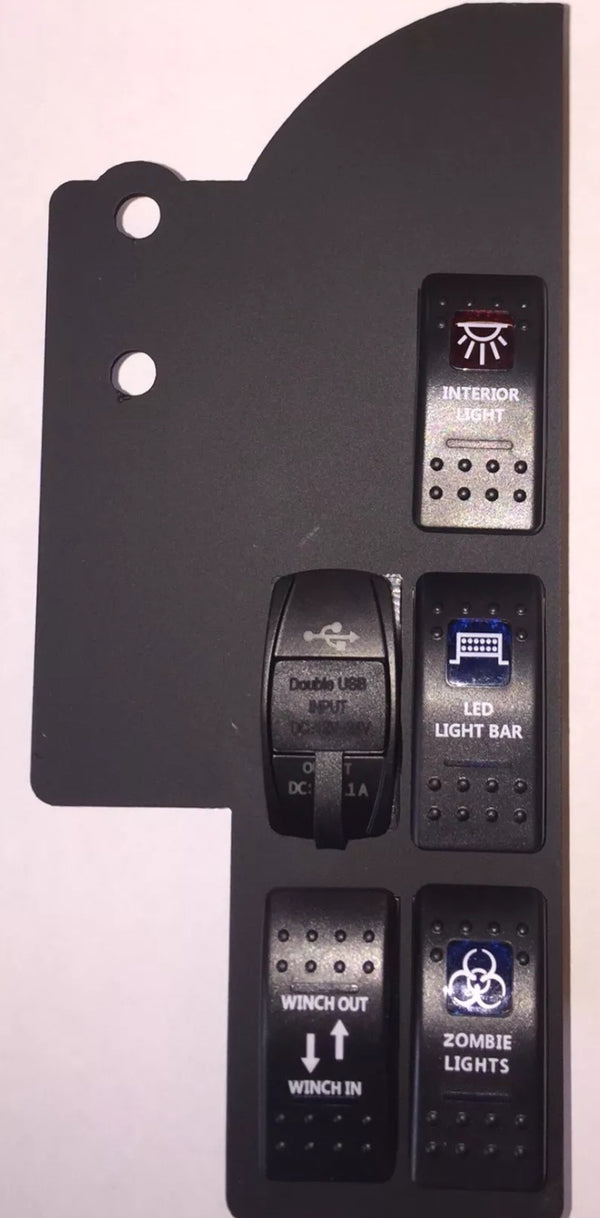 Lighted Rocker Switch Panel - 5 Gang - 24V - Specify With or Without S ...