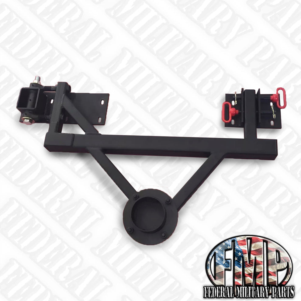 Swing away military Humvee tire carrier mounts on rear bumper – Federal ...